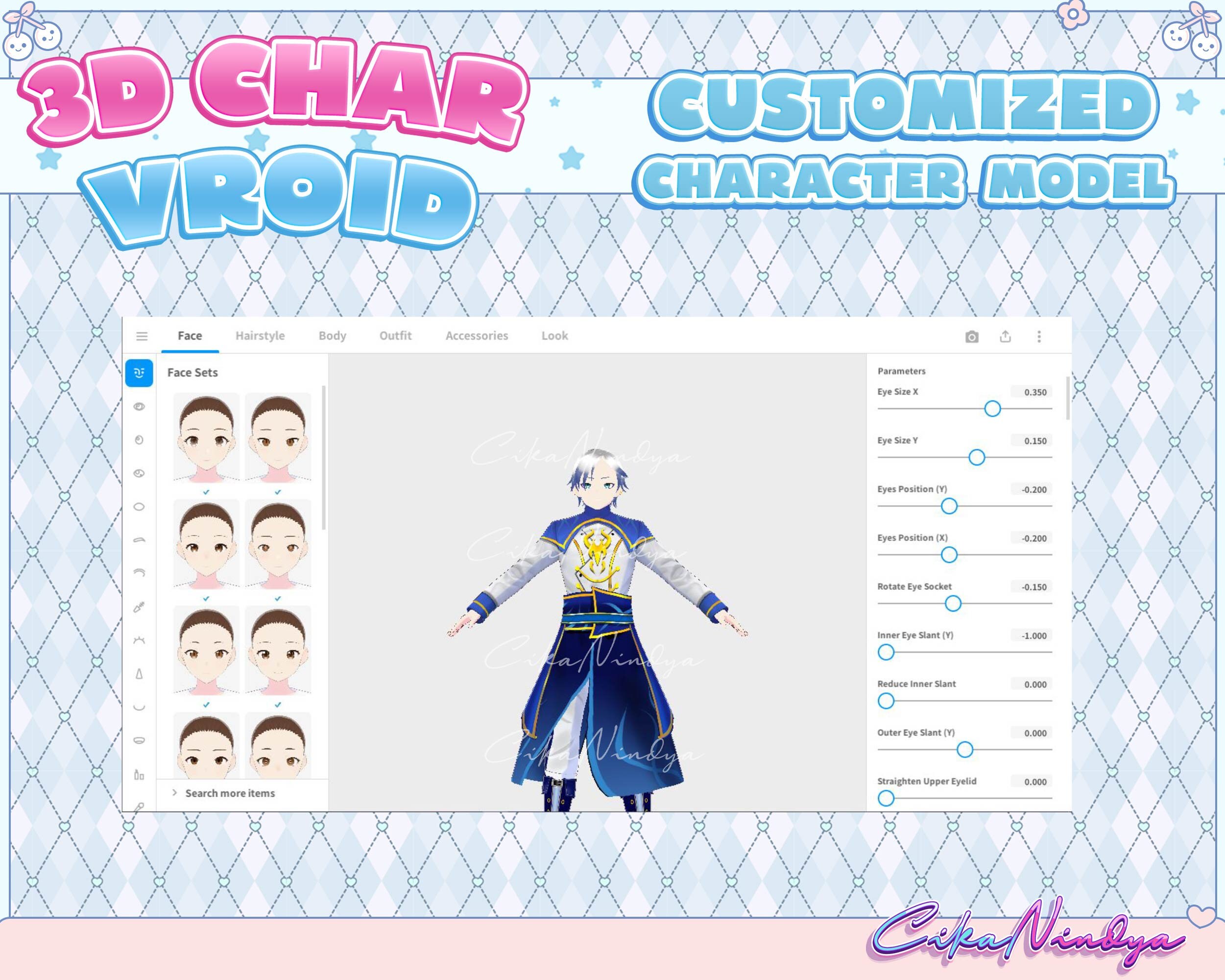 3D Vroid Character 3D Vroid 3d Model Commission Vtuber - Etsy