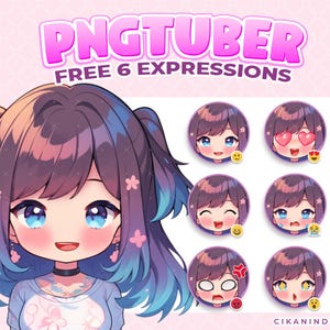 Chibi Pngtuber Model – Stylish Premade Female Character for Streamers ...