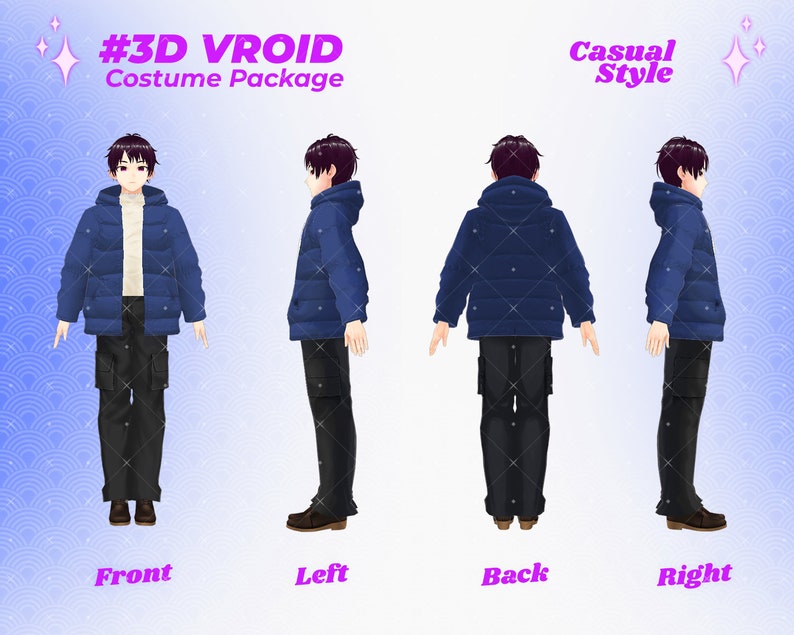 Vroid Clothing Pack, Wardrobe Collection, Vroid Clothes Vroid Fashion ...