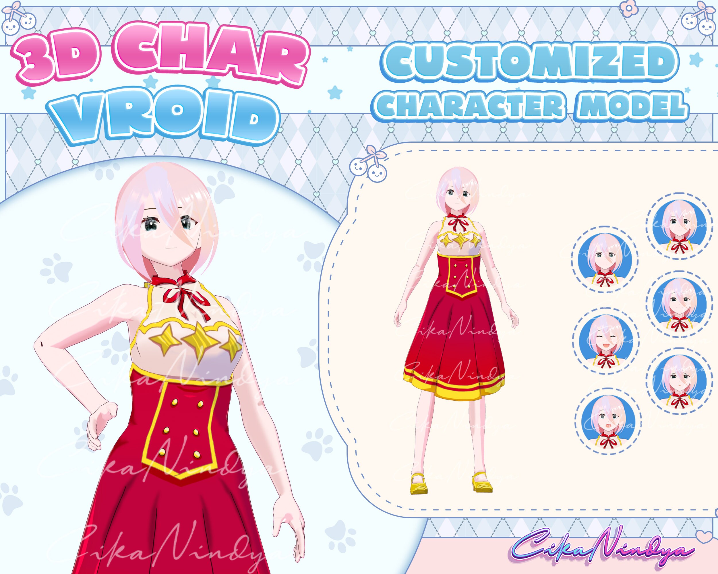 3D Vroid Character Vroid 3D 3d Model Commission Vroid - Etsy Canada