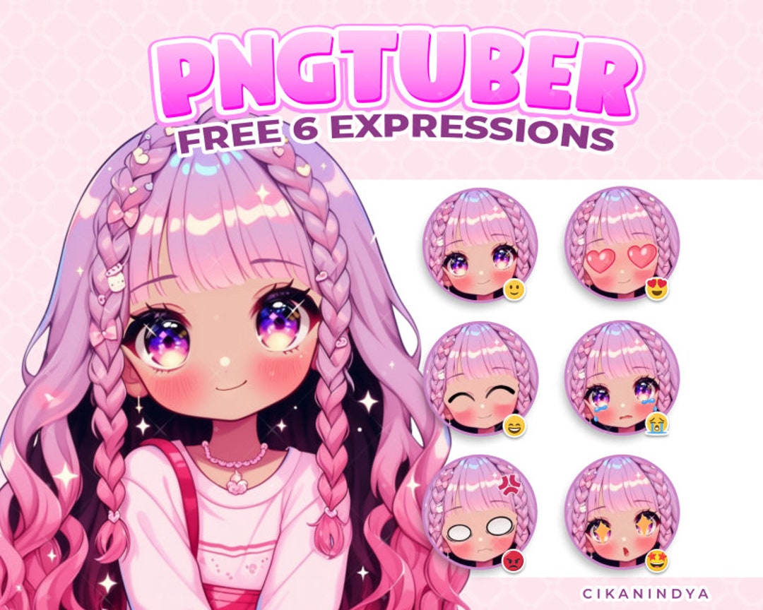 PNG Tuber | Cute and Colorful PNG Tuber Girl in Pink for Stream Success ...