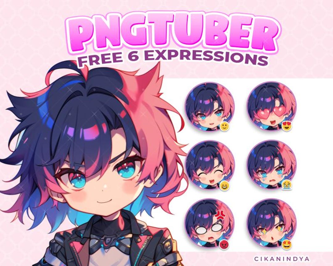 Vibrant Animated Male Pngtuber: Chibi-style Avatar - Etsy