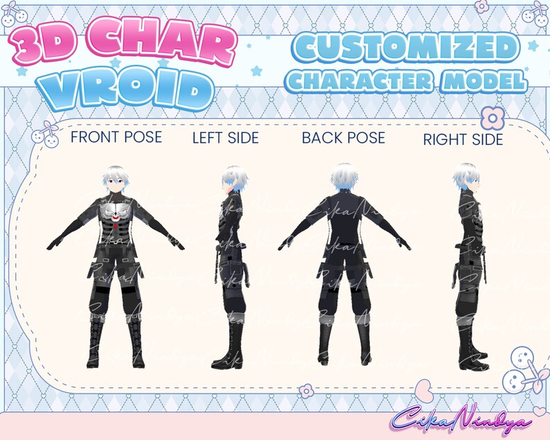 3D Vroid Character 3D Vroid Vroid Studio 3d Model - Etsy