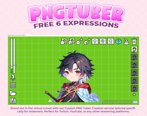 Premade Pngtuber – Regal Chibi Knight With Dynamic Expressions - Etsy