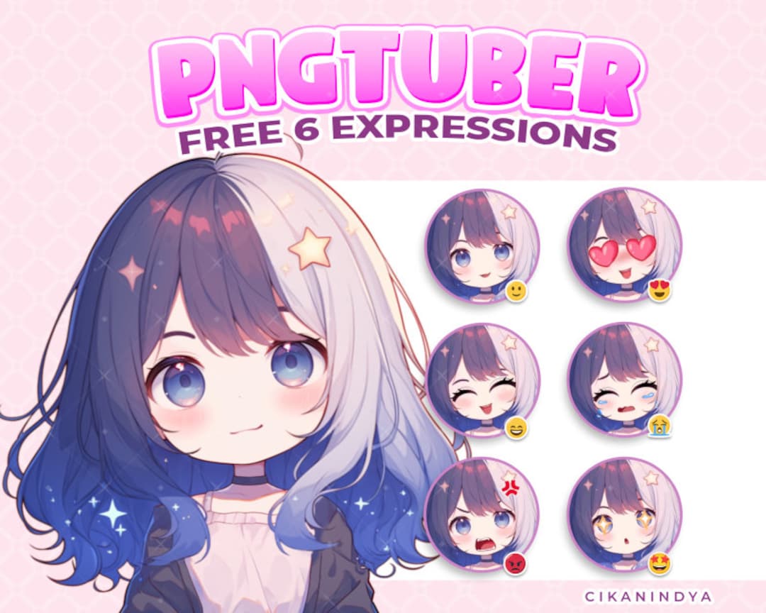 Extrovert Girl PNG Tuber Avatar: 12 Poses for Streaming - Etsy