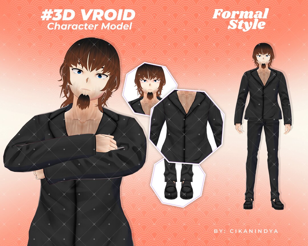 Anime Avatar Evolution Expressive 3D Vroid Model Male Okami for Anime ...