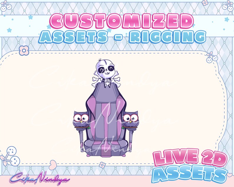 Skeleton Chair Vtuber Asset: 2D Animated Stream Overlay (PNG) - Etsy