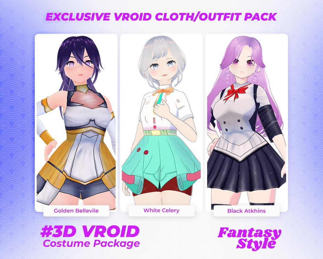 Fairy Tale Outfits for Vtuber Adventures - Vroid Clothing Pack, Kawaii ...