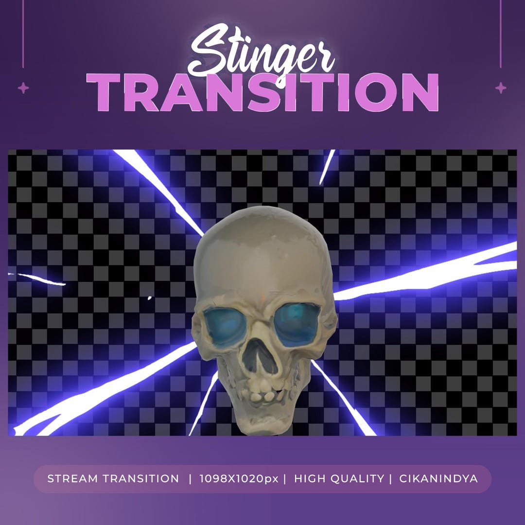 Stinger Transition Skull Clash | Dark Style Animated Overlay for ...