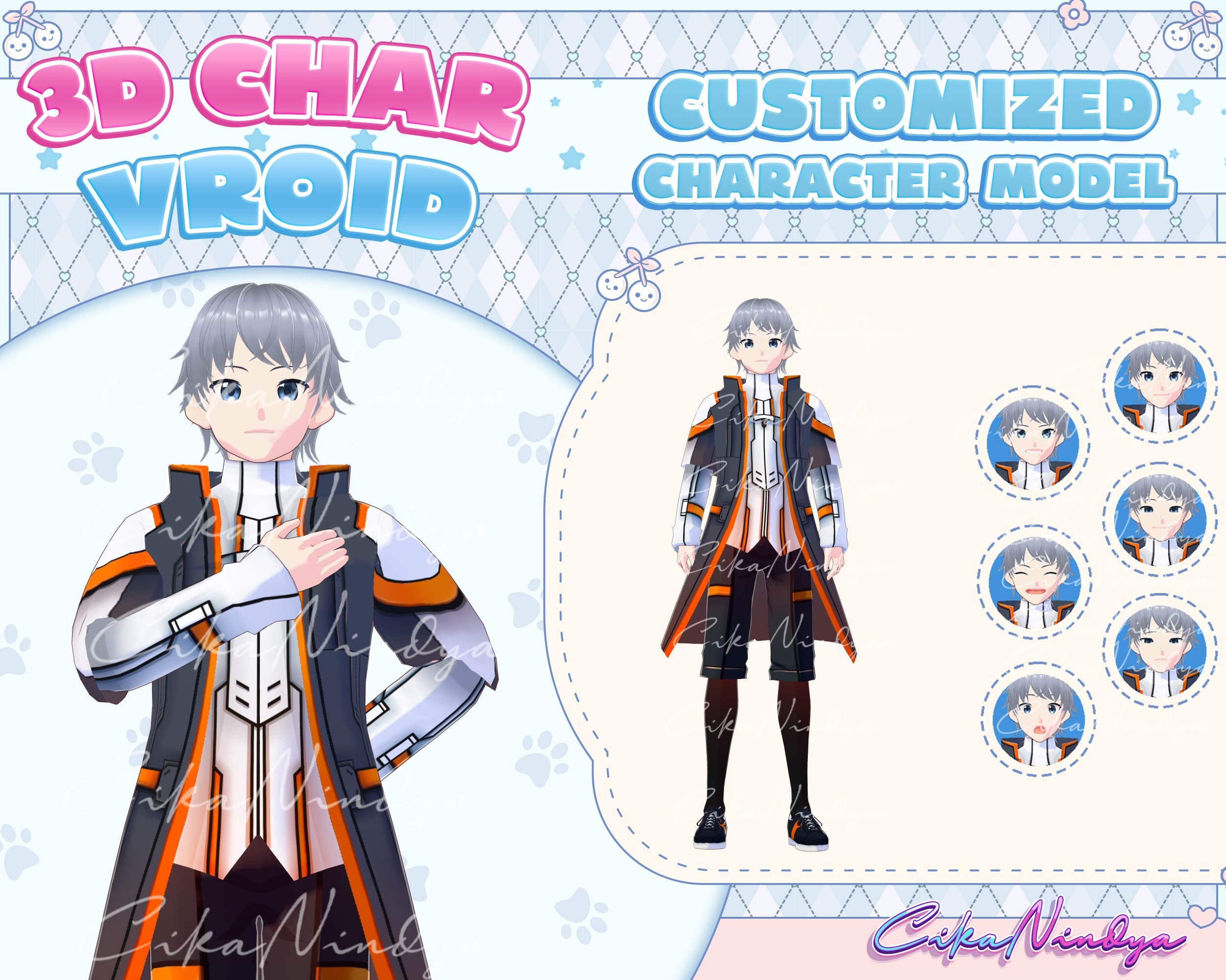 Anime Male Character Model Sheet