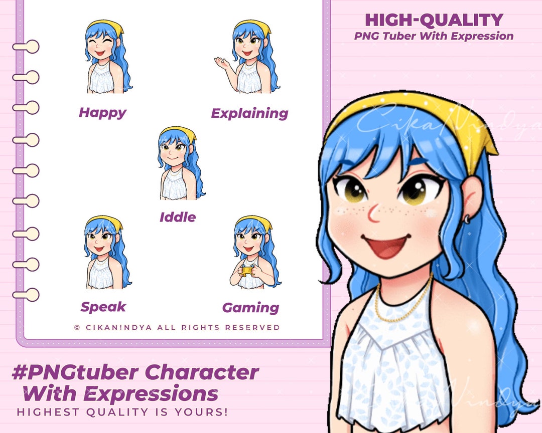 PNG Tuber Gaming Goddess Bold PNG Tuber Girl for Interactive Streams 5 ...