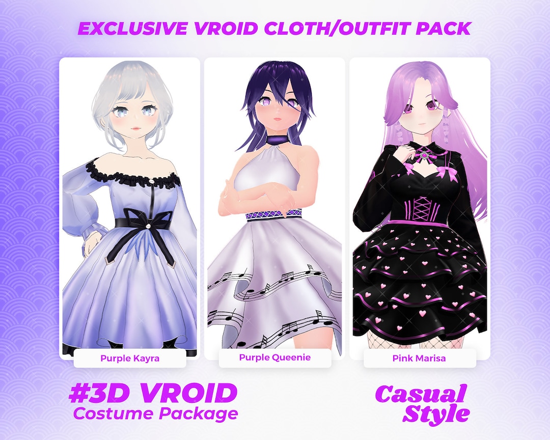 Vroid Outfit Pack: Casual Kawaii Clothes, Style Upgrade ...