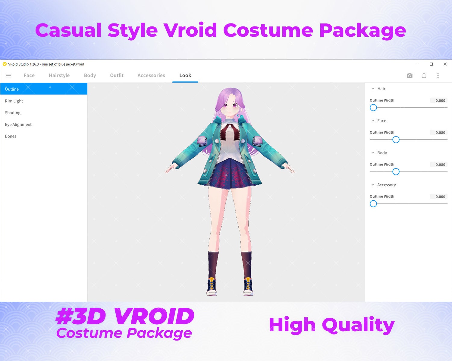 Casual Vogue Kit 3 Piece Fashion Forward Vroid Outfits Vroid Clothing ...