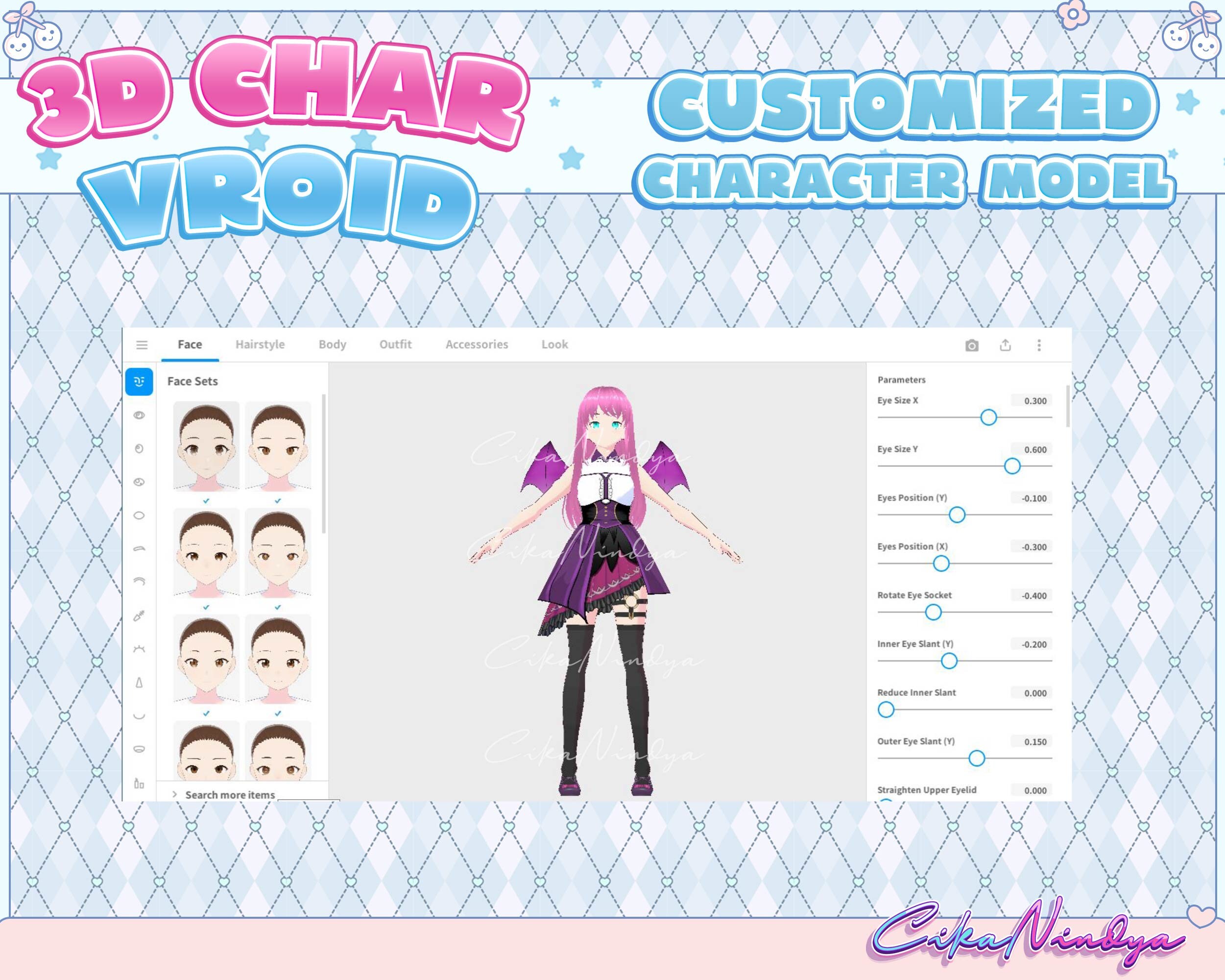 3D Vroid Character 3d Model Vtuber Model Free Virtual - Etsy