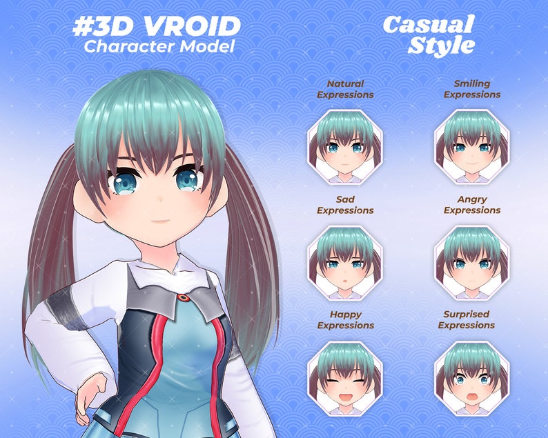 3D Vroid Character, 3D, Vroid, 3d Model Commission Digital Persona ...