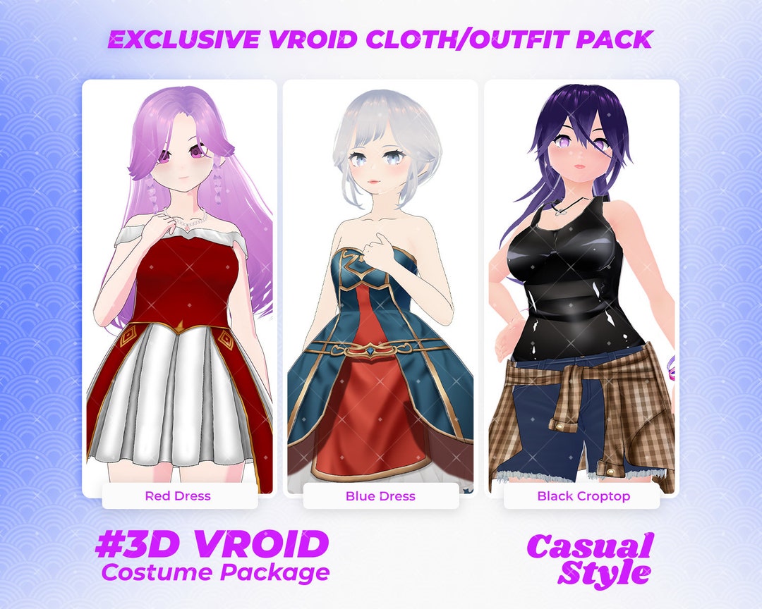 Vroid Girl Outfits for Cozy in Sunset Streams - Vroid Clothing Pack ...