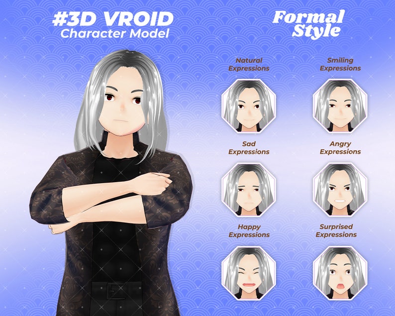3D Vroid Character, 3d Model, Vtuber Model Free, Vtuber Model Lifestyle Vlog Visionary 3D Vroid ...