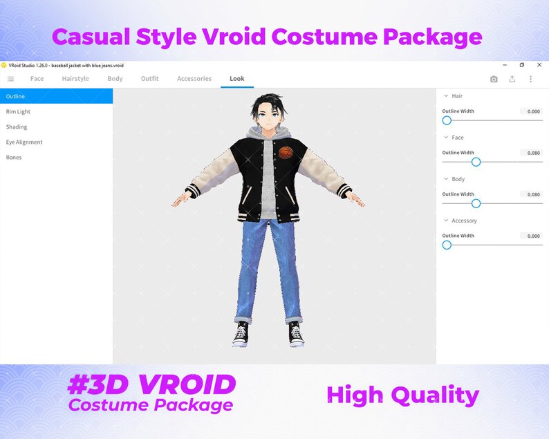 Metro Modern Men's Collection Sleek 3D Vroid Casual Wear Trio Vroid ...