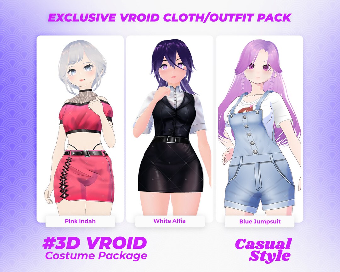 Vroid Clothing Pack, Streaming Outfits, Girl Fashion, Clothes, Outfit ...