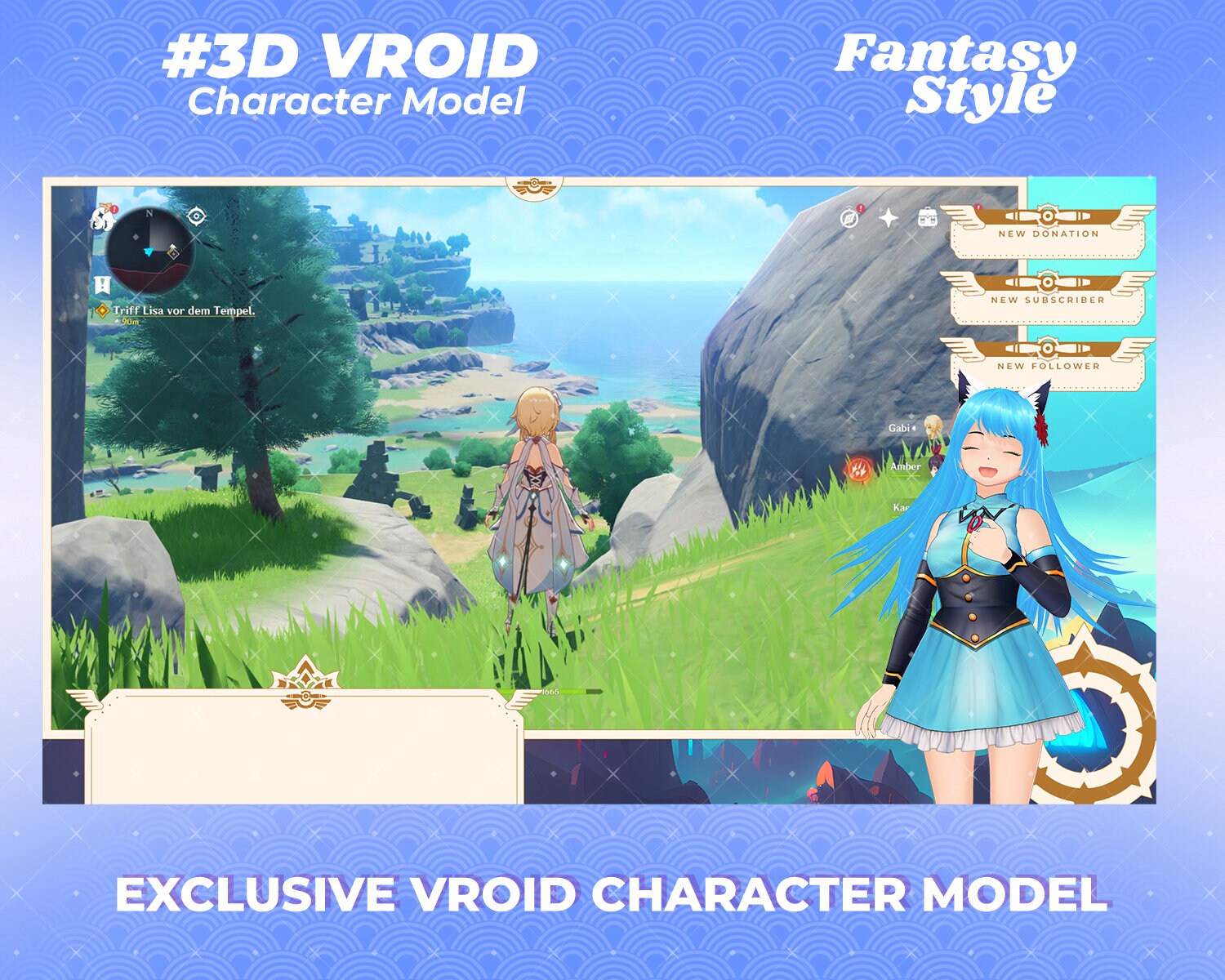 3D Vroid Character, Vtuber Model Free, 3d Model, Vtuber Model, Vroid E ...