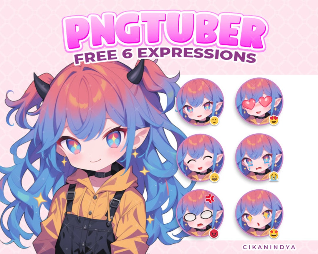 Devil Girl PNG Tuber Model: Chibi Avatar With 6 Poses - Etsy UK