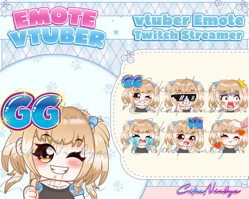 Vtuber Emote Chat Widget Raid Emote Game Emote Emote - Etsy