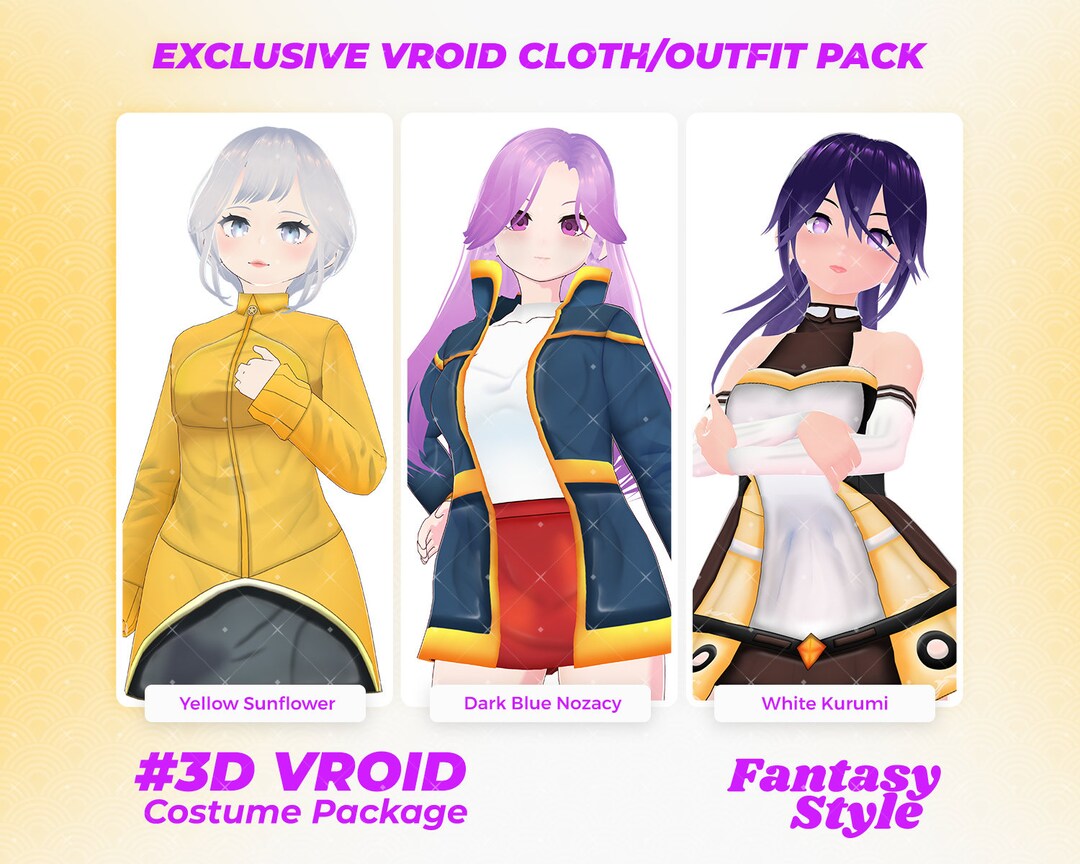 Dreamy Vroid Fantasy Costume Set - Vroid Clothing Pack, Dreamy Costumes ...