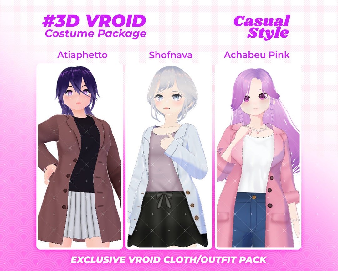 3D Vroid Clothes Pack, Vroid Outfit, Cosplay Costume, Vroid Assets ...
