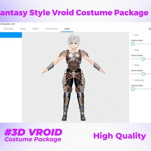 Vroid Knight Armor Costume Pack: Valiant Male Outfit (digital Clothing ...