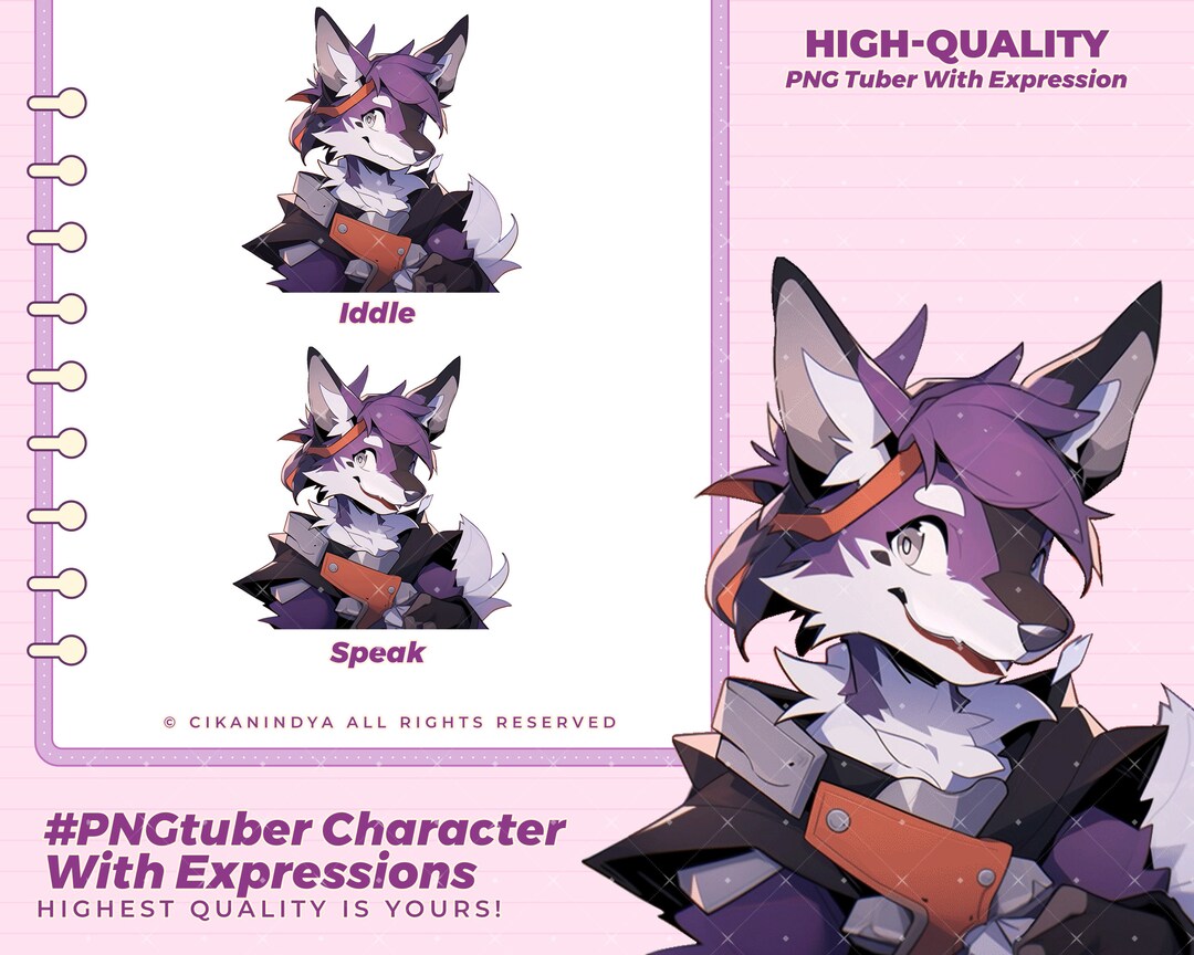 Furry PNG Tuber Avatar: Pixel Paws Streaming Model (2 Pose) - Etsy