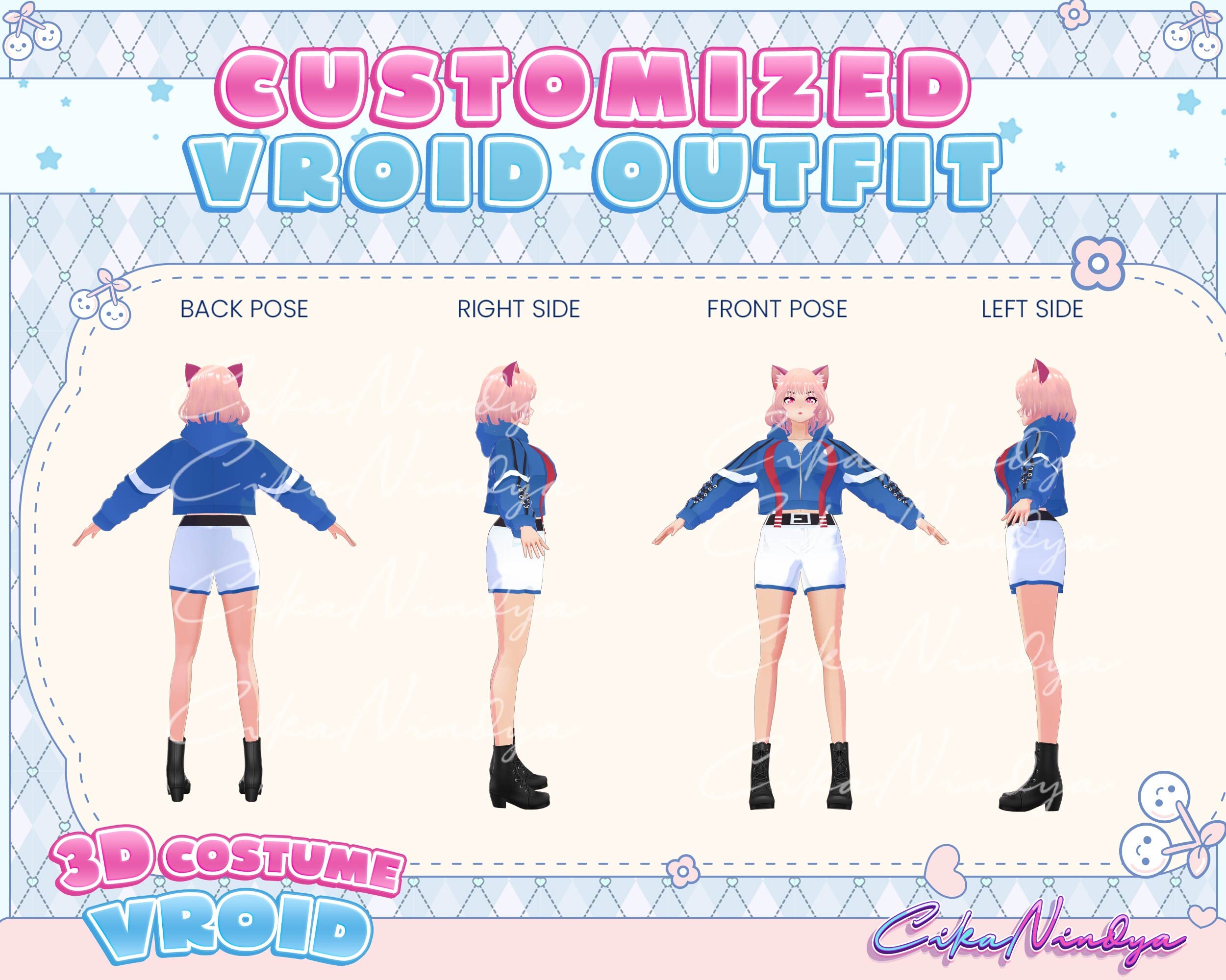 3D Vroid Costume Vroid Assets Vroid Outfit Cosplay Costume - Etsy