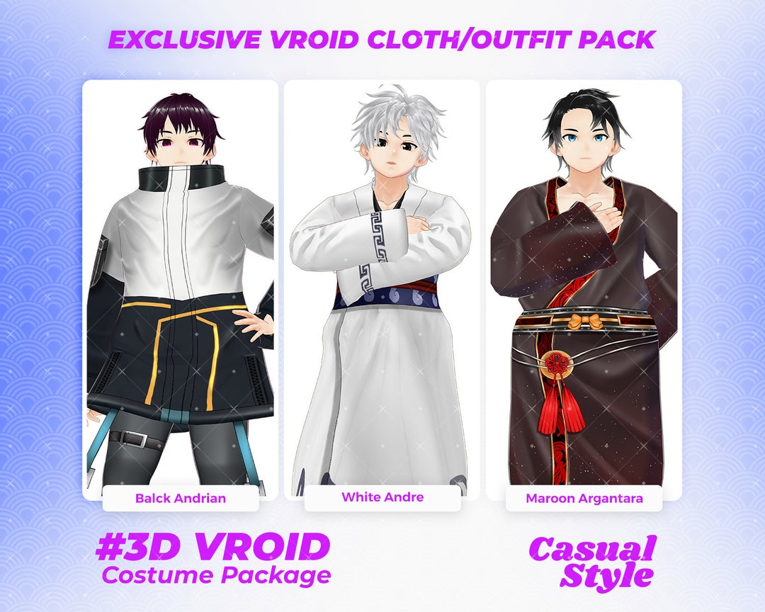 Relaxed Rebel Pack Edgy Casual Wear for Vroid Characters - Vroid ...
