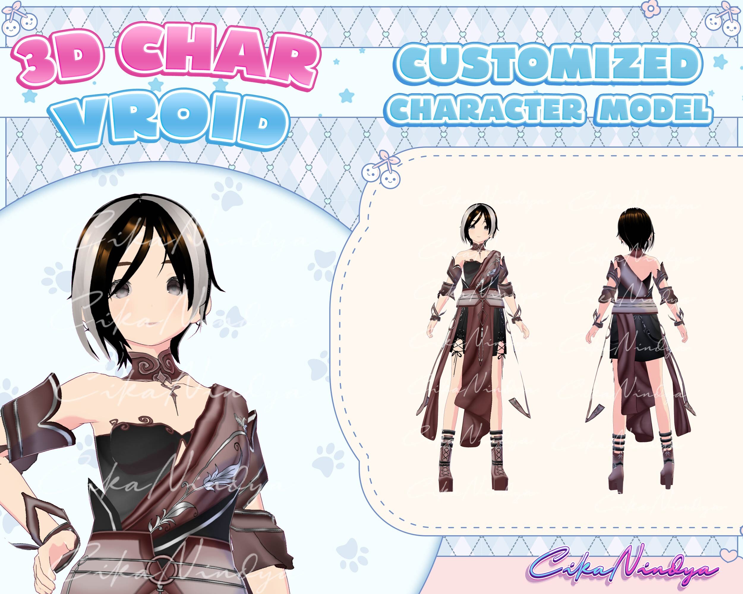 3D Vroid Character D Model Commission Vtuber Model Vroid - Etsy