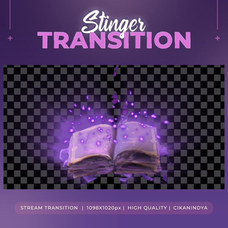 Magic Book Stinger Transition: Animated Stream Overlay (WEBM) - Etsy