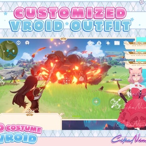 3D Vroid Costume Cute Red Dress for Stunning Character Creations ...