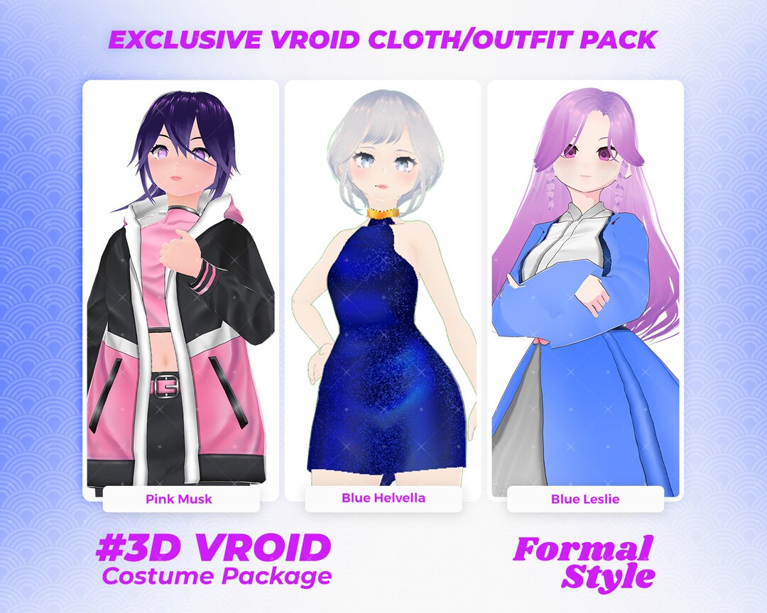 Modern Chic Vroid Formal Fashion-vroid Clothing Pack, Formal Fashion ...