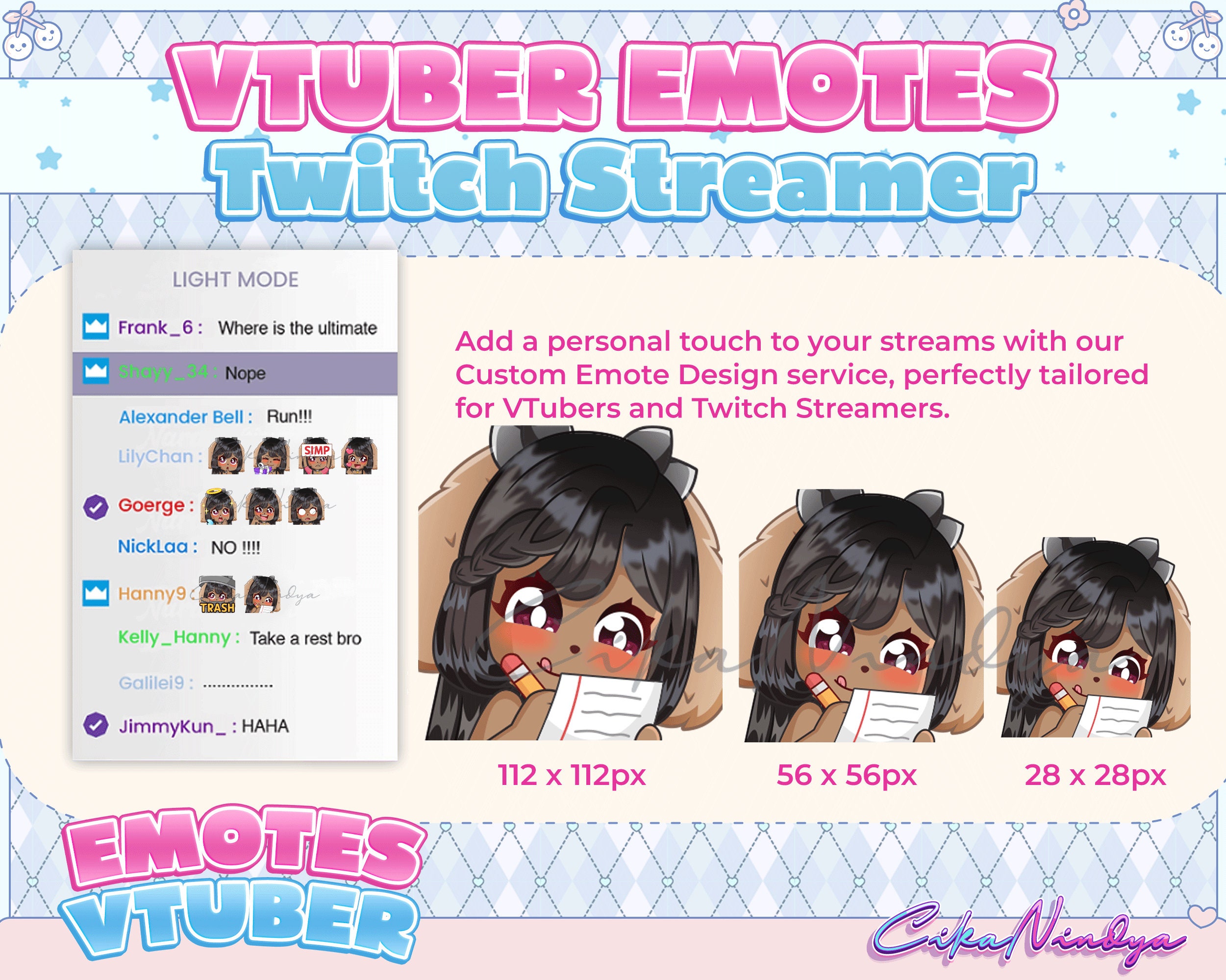 Vtuber Emote Twitch Chat Box Emote Emote Commission Raid - Etsy Portugal