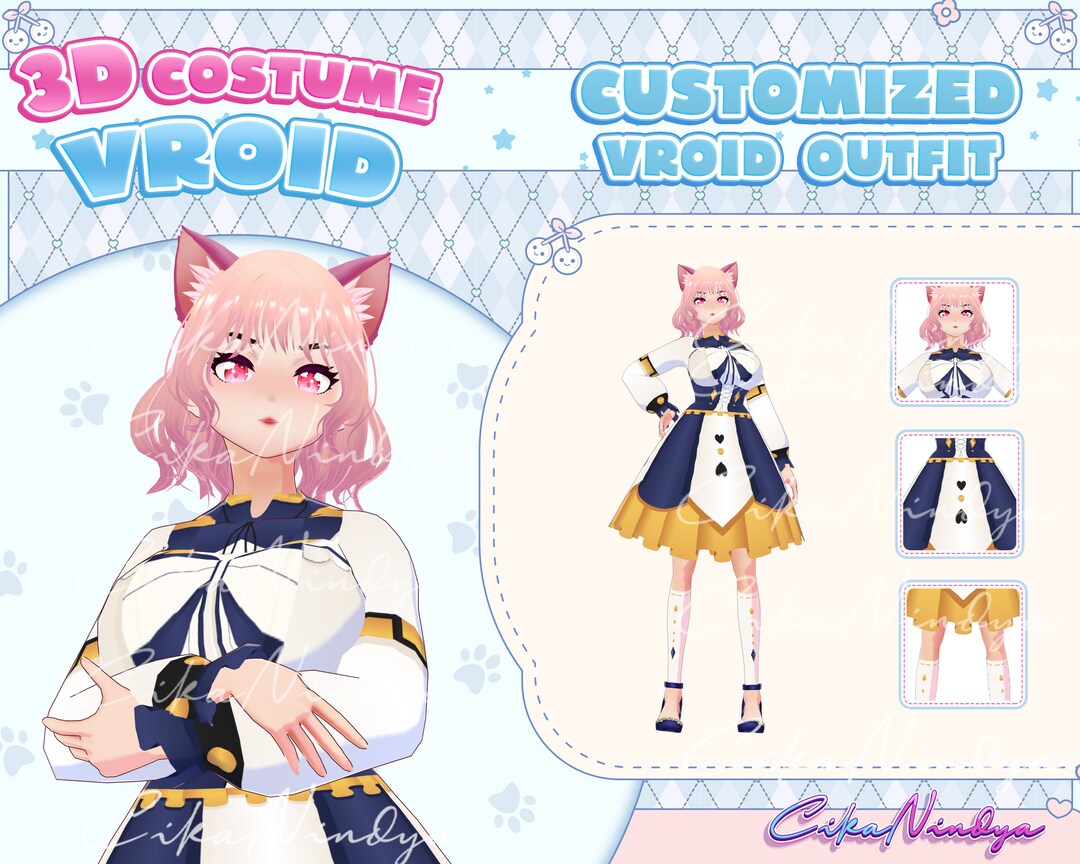 3D Vroid Costume: Yandere Haigyuu Outfit for Streamers ...