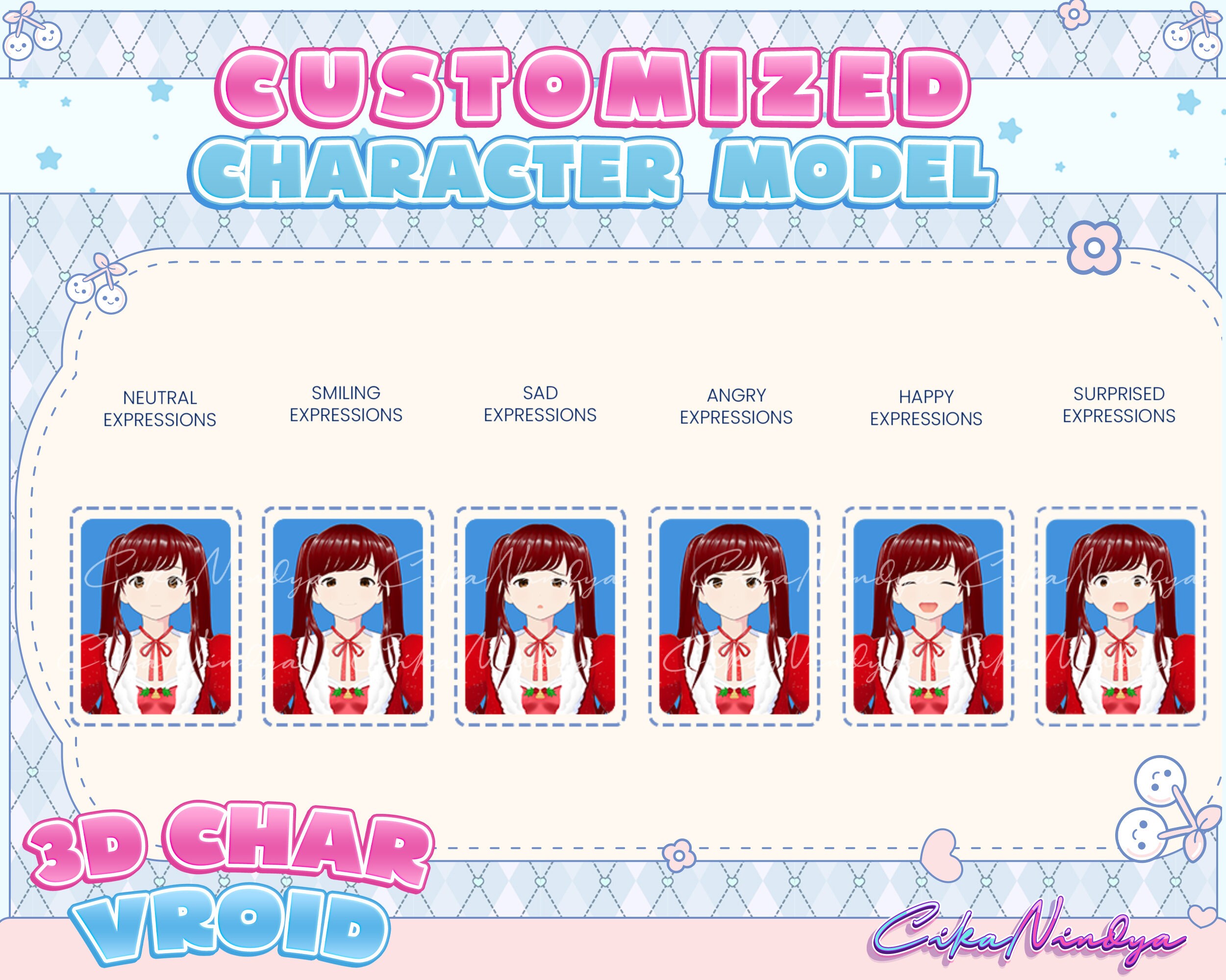 3D Vroid Character Vtuber Model 3d Model Commission - Etsy Canada