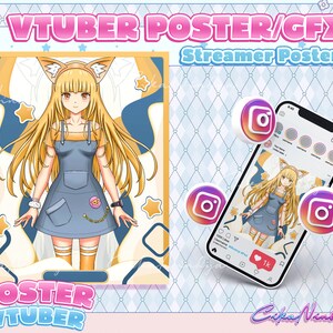 Vtuber Poster for Streamer's Social Media Vtuber Poster, Poster, Anime ...