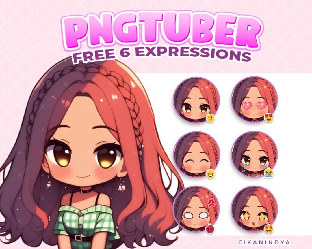 Cute Premade Pngtuber – Unique Chibi-style Female Character - Etsy