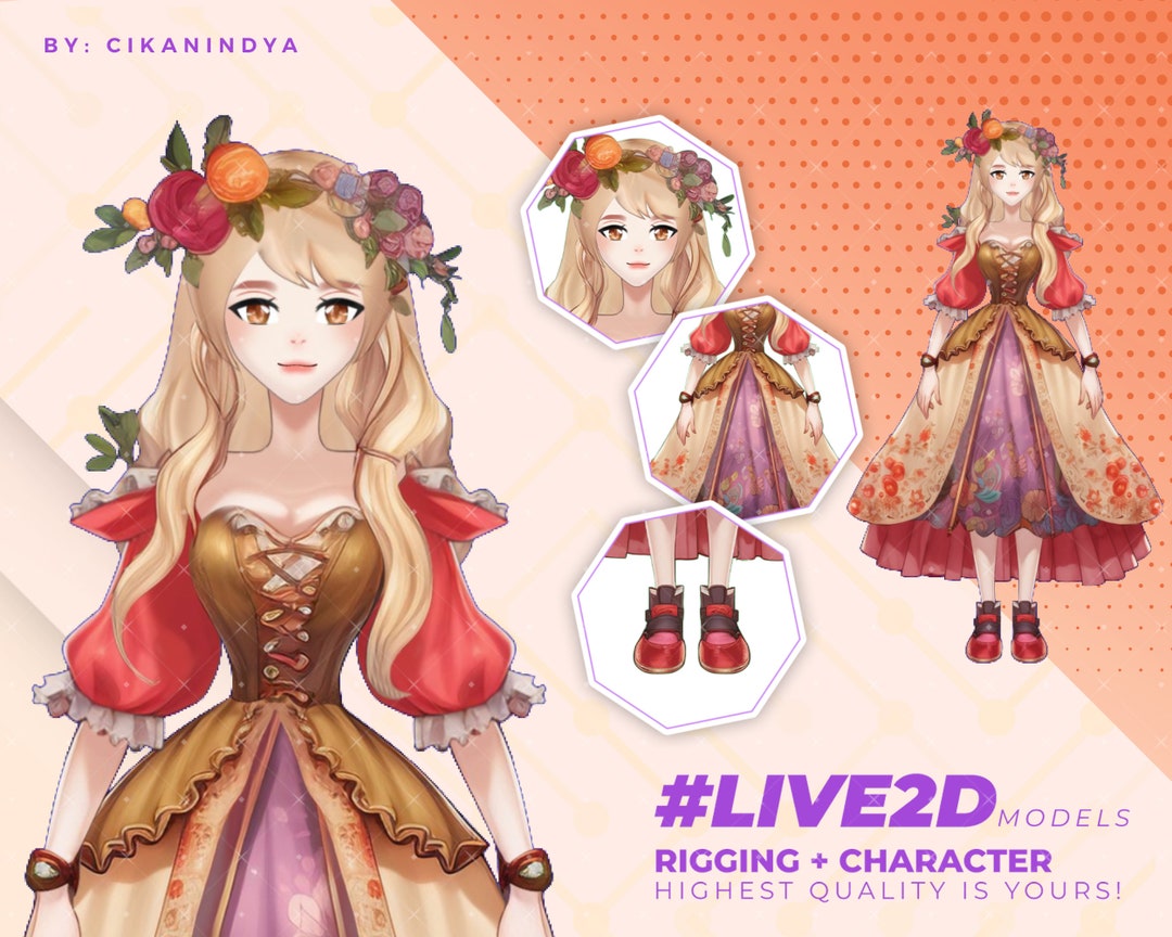 Vtuber Live2d | Enchanting Vtuber Avatars With Flower Crown | 7 ...
