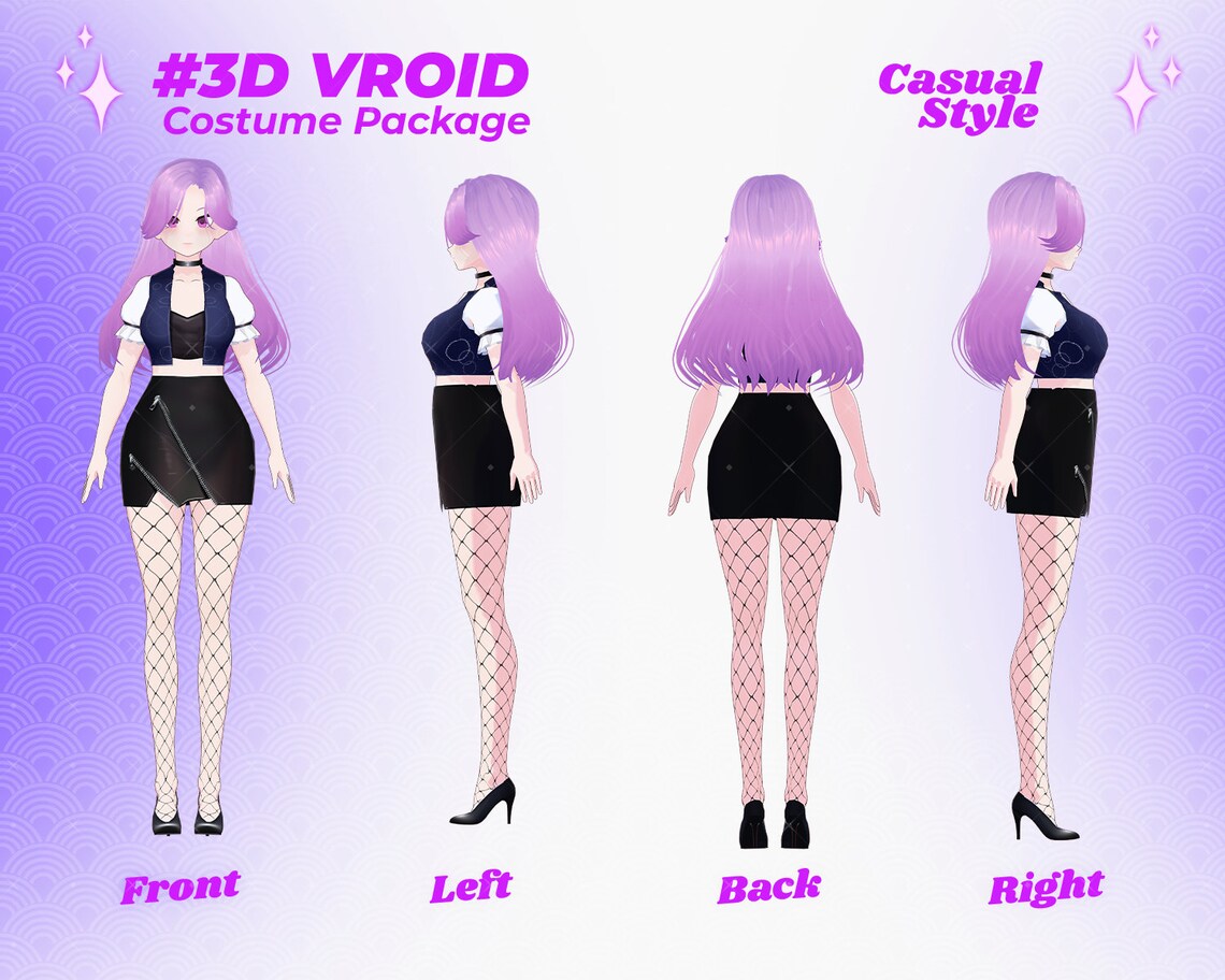Vroid Outfit Pack: Casual 3D Model Fashion (.vroidcustomitem) - Etsy