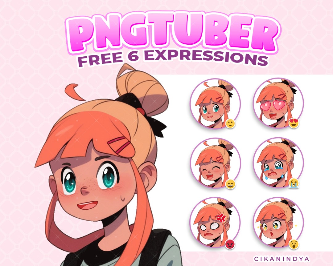 Pngtuber | Creator's Cute Companion Kawaii Girl PNG Tuber | Get 6 ...