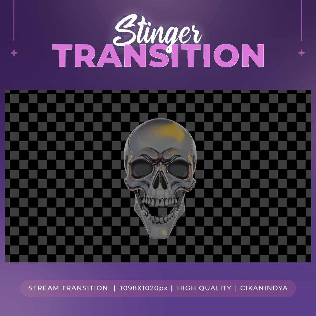 Skeleton Jump Scare Stinger Transition: Spooky Stream Overlay (WEBM ...