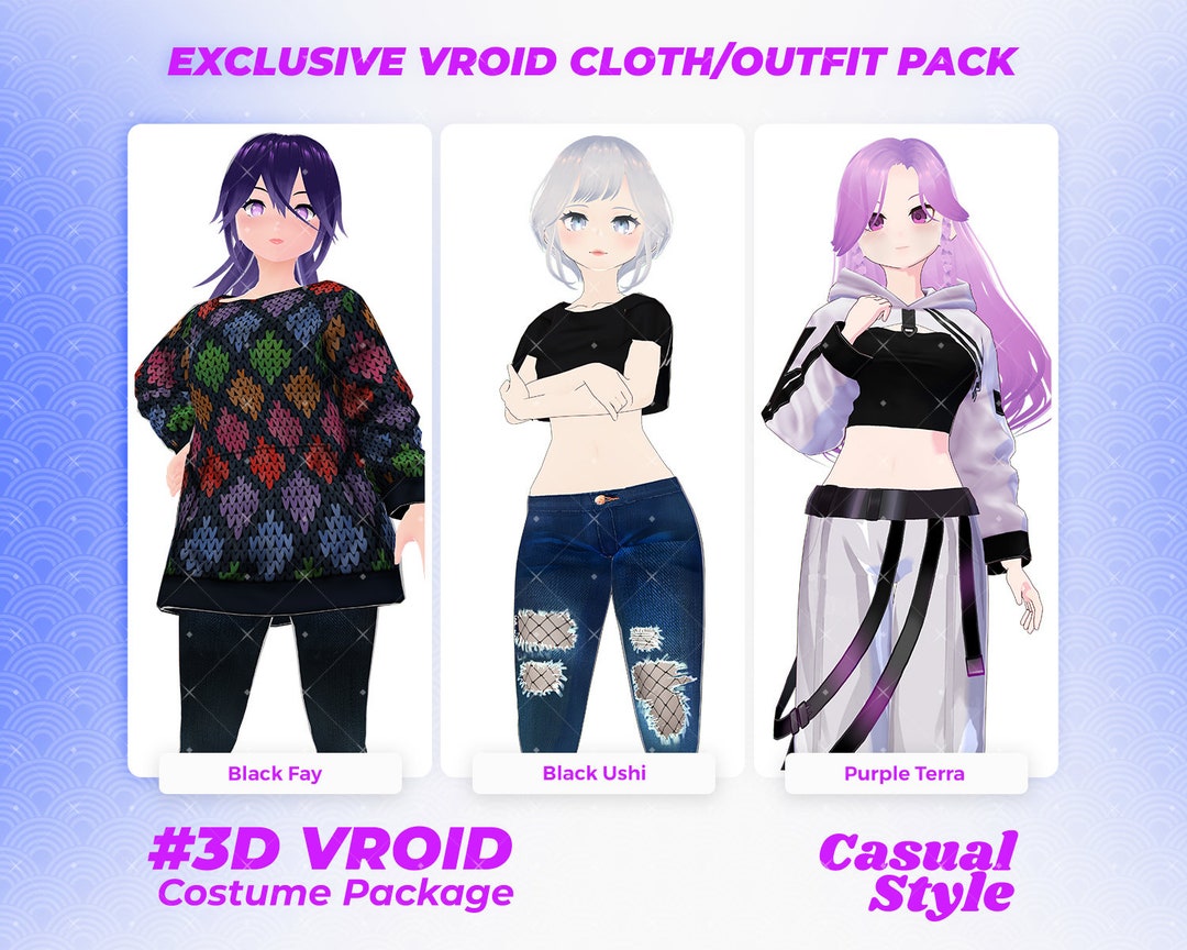 Chic & Relaxed 3D Outfit Pack for the Fashionable Avatar - Vroid ...