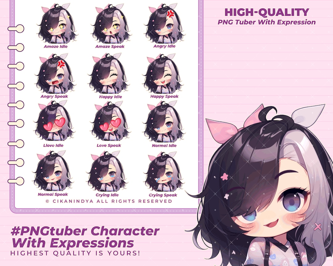 Pngtuber Kawaii PNG Tuber Chibi Girl Avatars for Streaming & Gaming Get ...