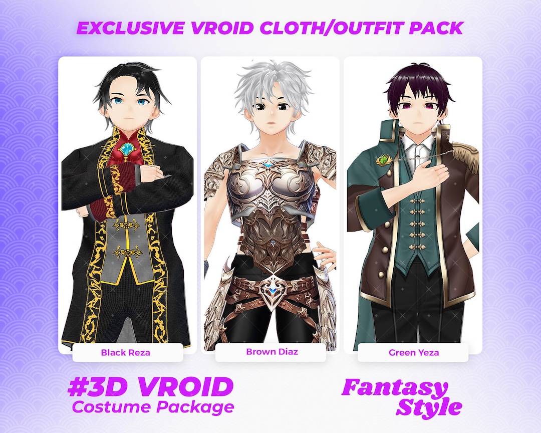Vroid Clothing Pack, Knight's Armor, Costume, Clothes, Digital Clothing ...