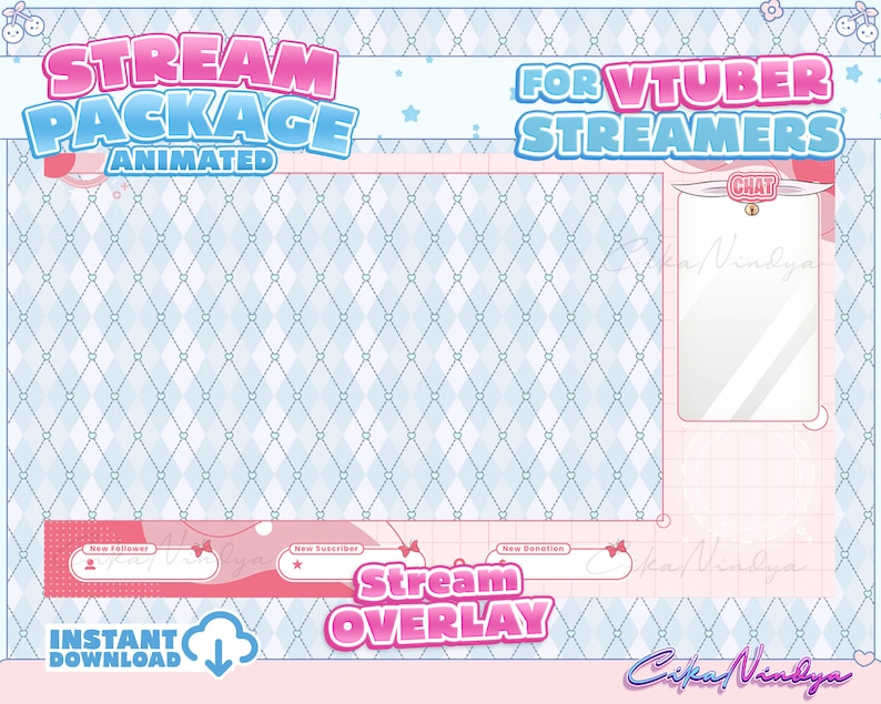 Vtuber Overlay Twitch Overlays Overlay Overlay Twitch - Etsy