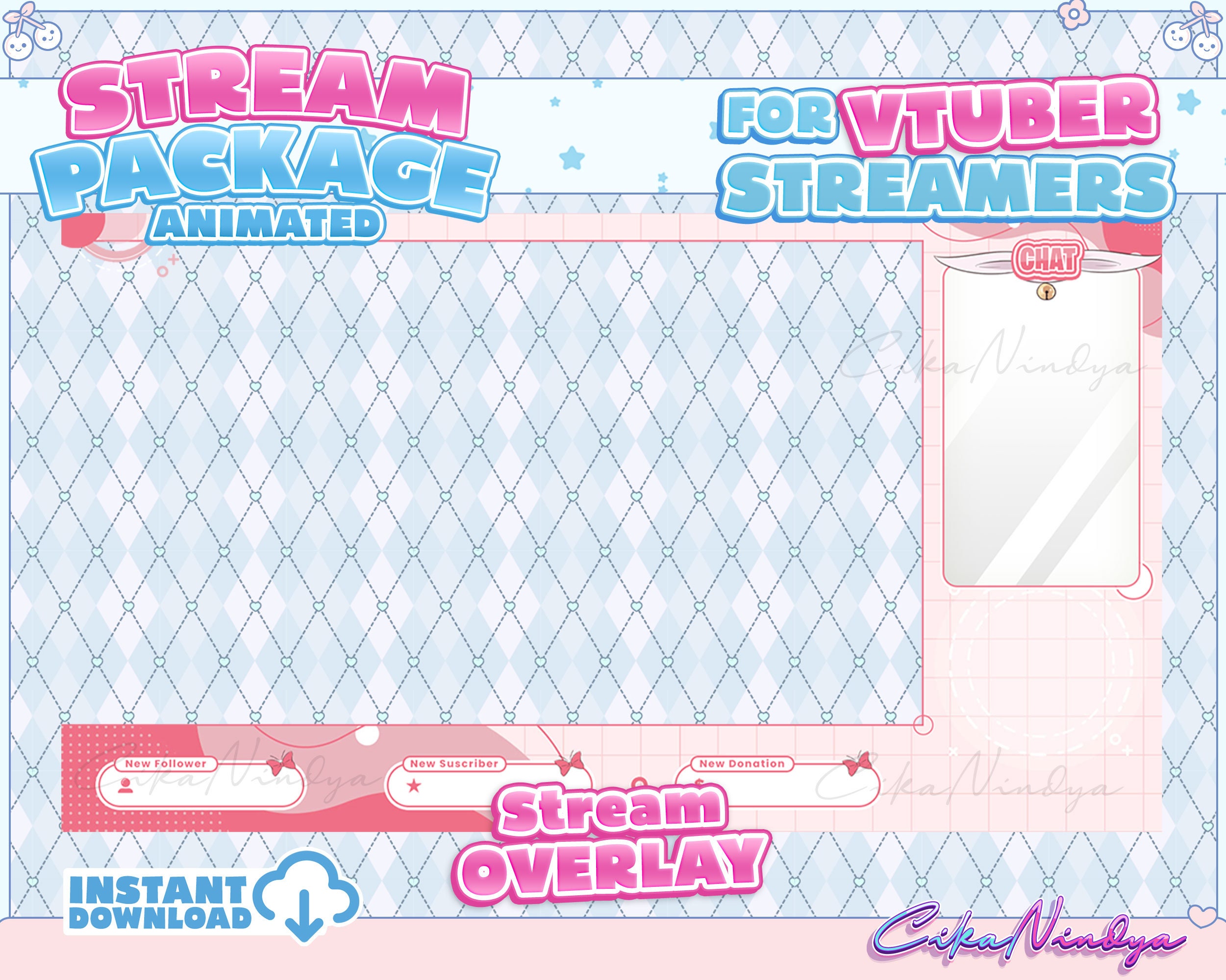 Vtuber Overlay Twitch Overlays Overlay Overlay Twitch - Etsy